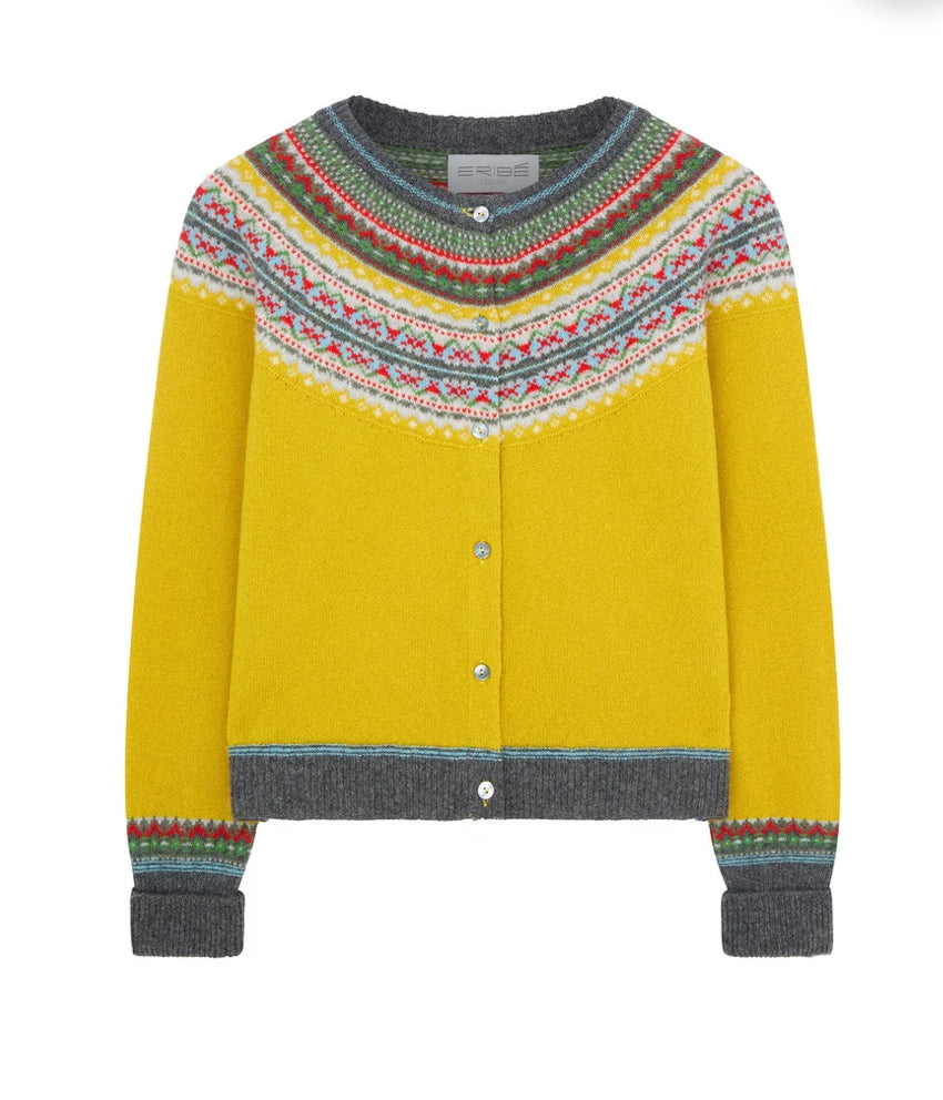 New Eribe Fairisle Alpine Cardigan In Piccalilli – Thistle And Tweed